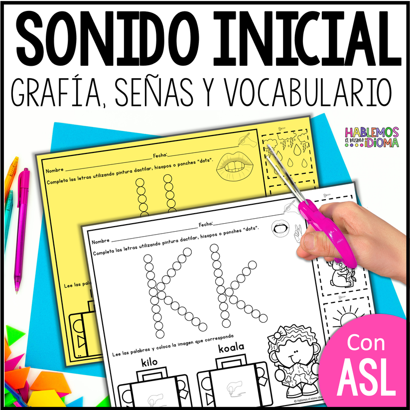 Initial sound of the alphabet | Spanish Beginning Sound fine motor act ...